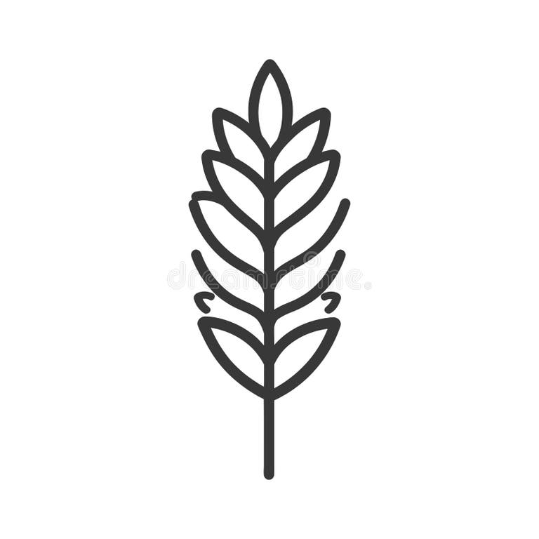 Stylish Wheat Plant Icon, Simple Line Art Design Stock Vector ...