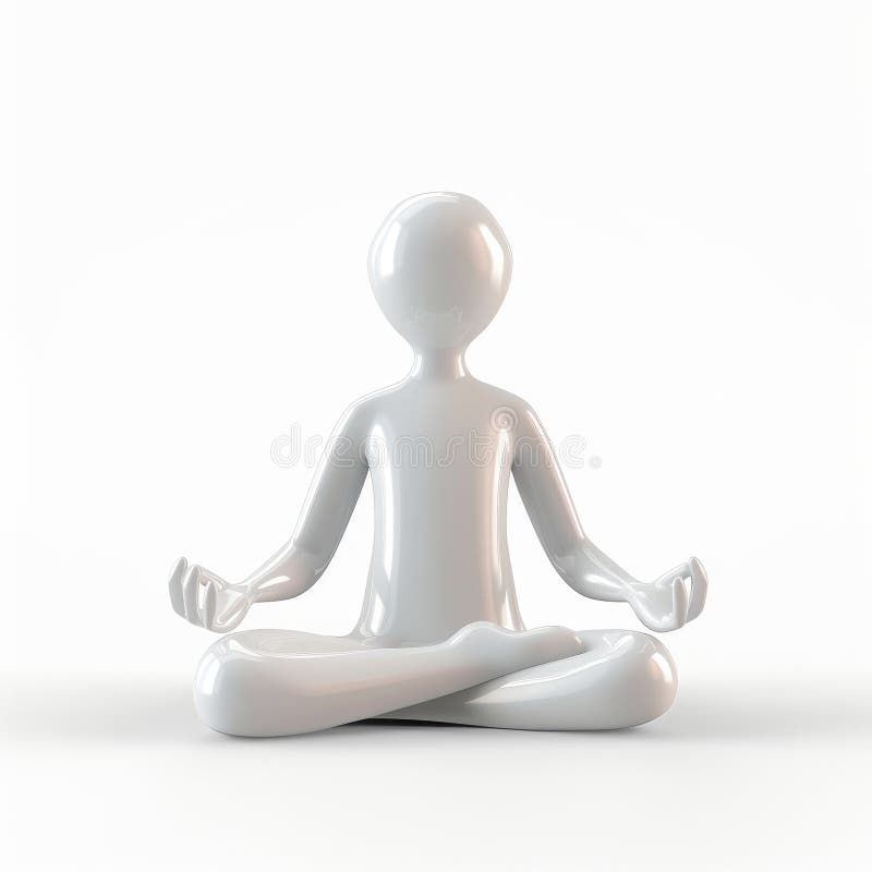 Serene White Figure in Lotus Meditation Pose, Finding Inner Peace Stock ...