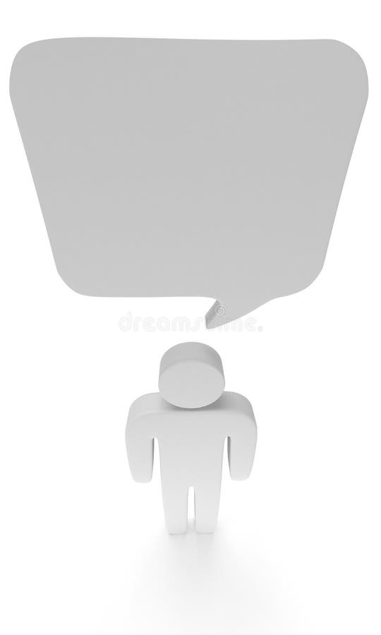 Stylized White Man with Chat Bubble Stock Illustration - Illustration ...