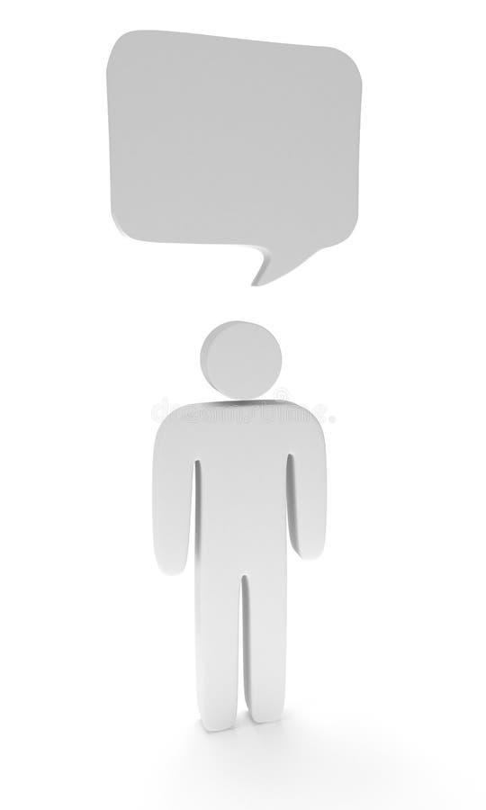 Stylized White Man with Chat Bubble Stock Illustration - Illustration ...