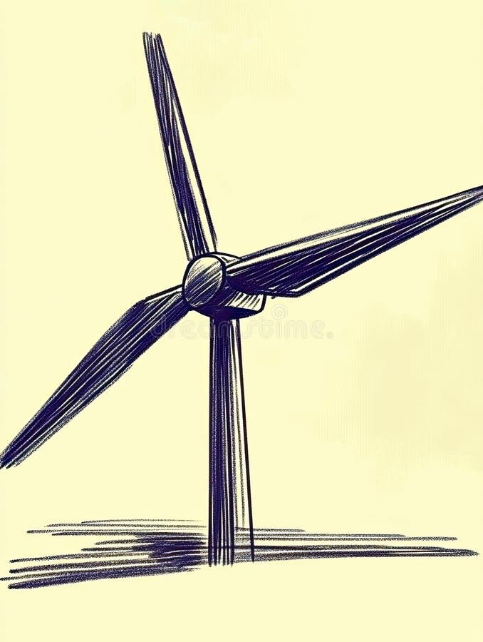 Stylized Wind Turbine on a Soft Gradient Background Inspires Thoughts ...