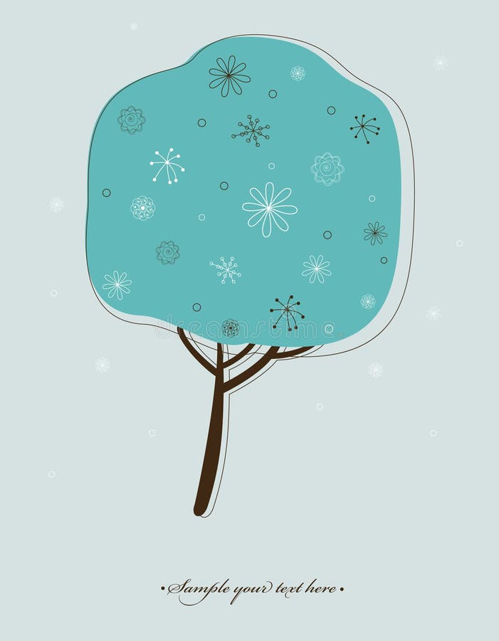 Stylized winter tree. stock illustration. Illustration of cold - 27224835