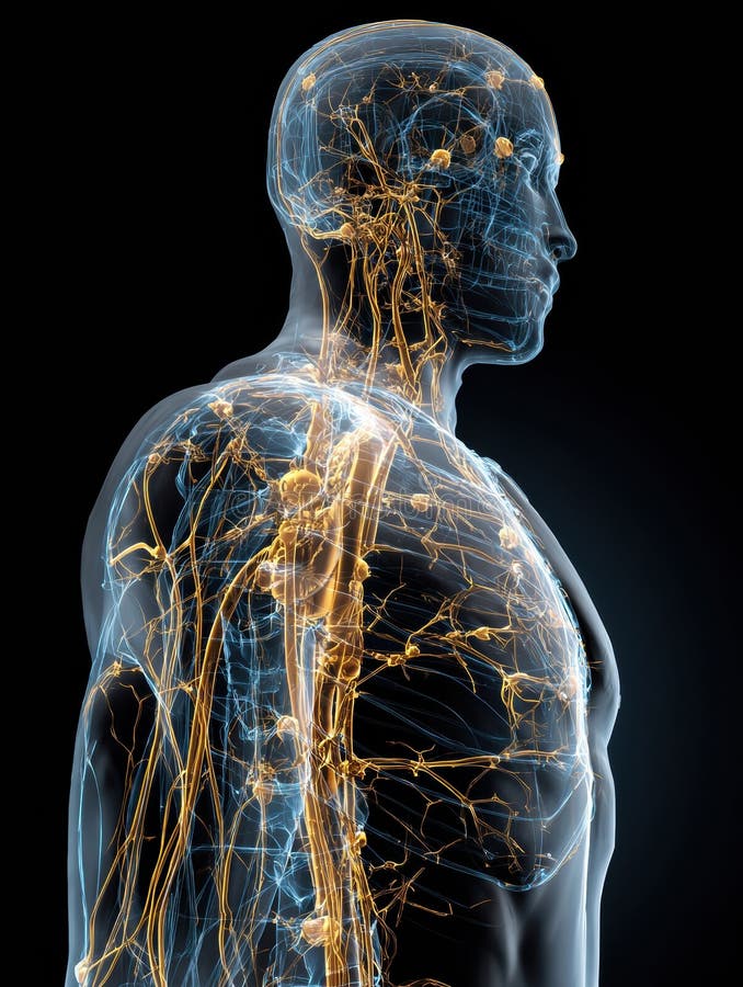 Stylized Wireframe Representation Highlighting the Intricate Human ...