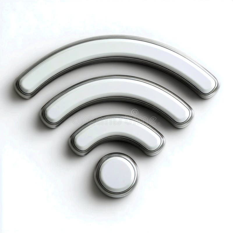 A Stylized Wireless Symbol with Three Curved Lines and Circle Stock ...
