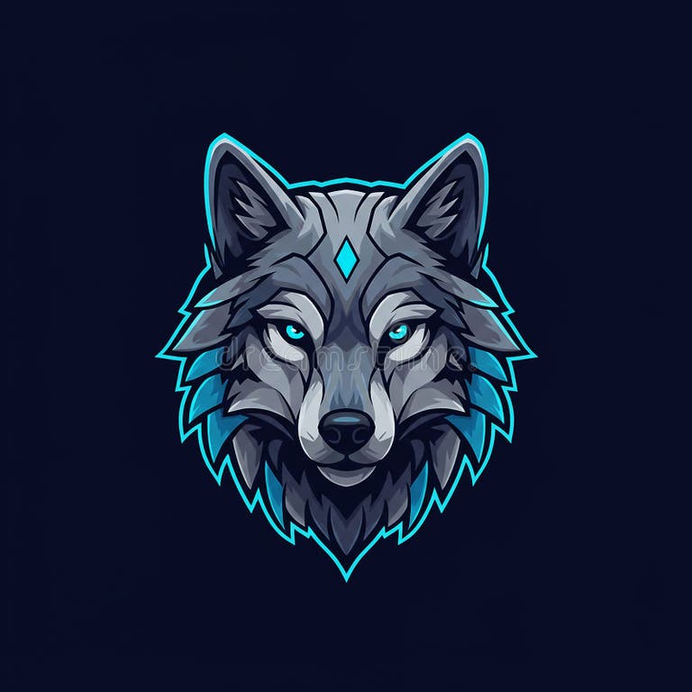 Stylized Wolf Head Design Features Sharp, Angular Shapes with a Focus ...