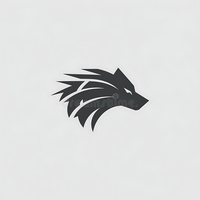 Stylized Wolf Head Design Graphic Art Stock Illustration - Illustration ...