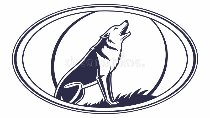 Stylized Wolf Head Howling in Oval Frame Animal Graphic Vector Design ...
