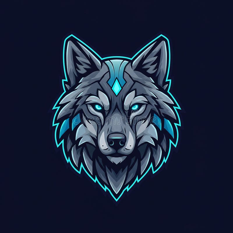 Stylized Wolf Head Illustration Featuring Sharp, Angular Lines and a ...