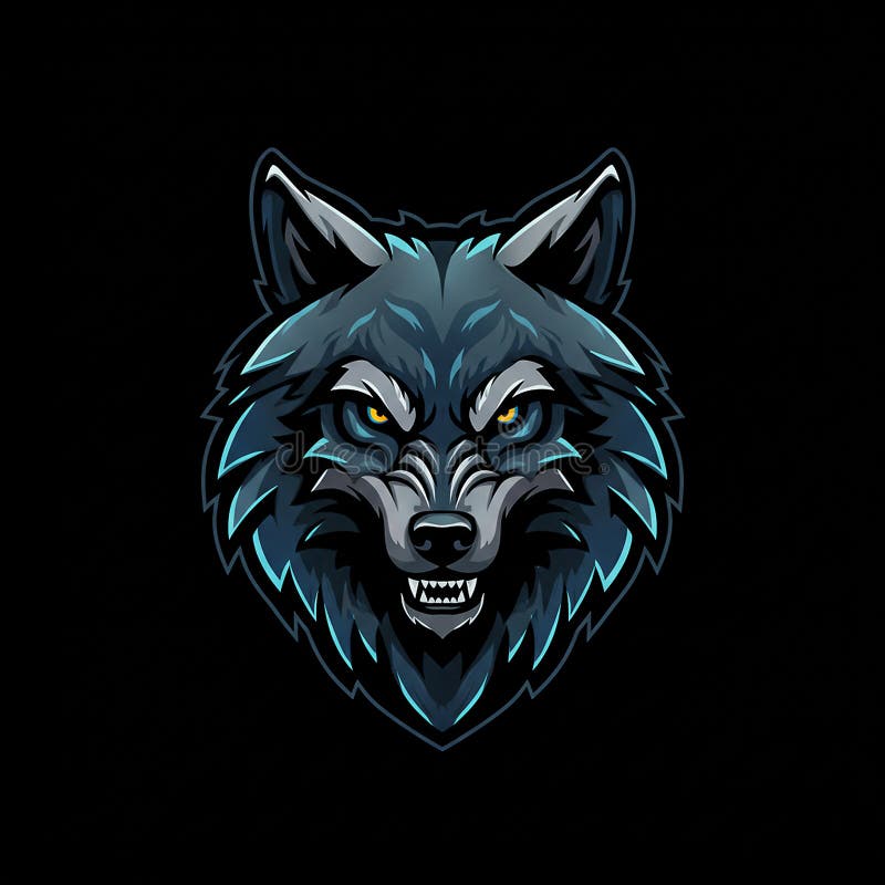 Stylized Wolf Head Illustration with Sharp, Angular Features. the Wolf ...