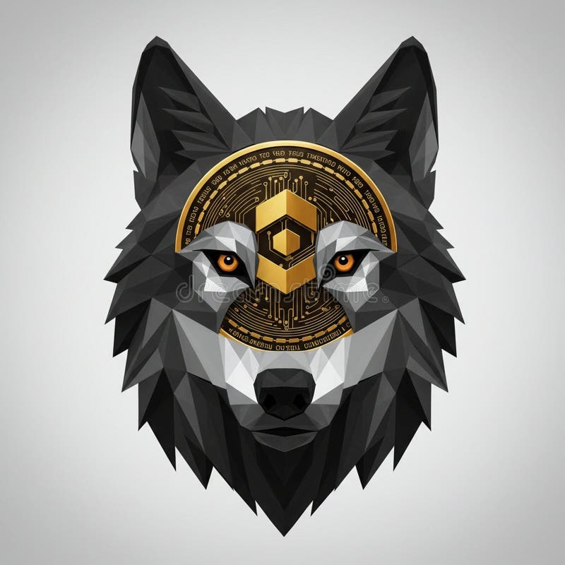 Stylized Wolf Head Illustration Using Geometric Shapes and Shades of ...