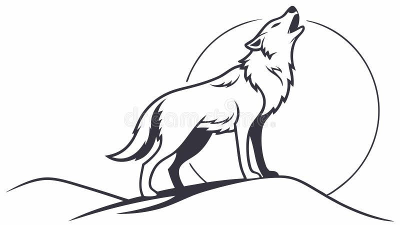 Stylized Wolf Howling Illustration, Vector Design Generative AI Stock ...