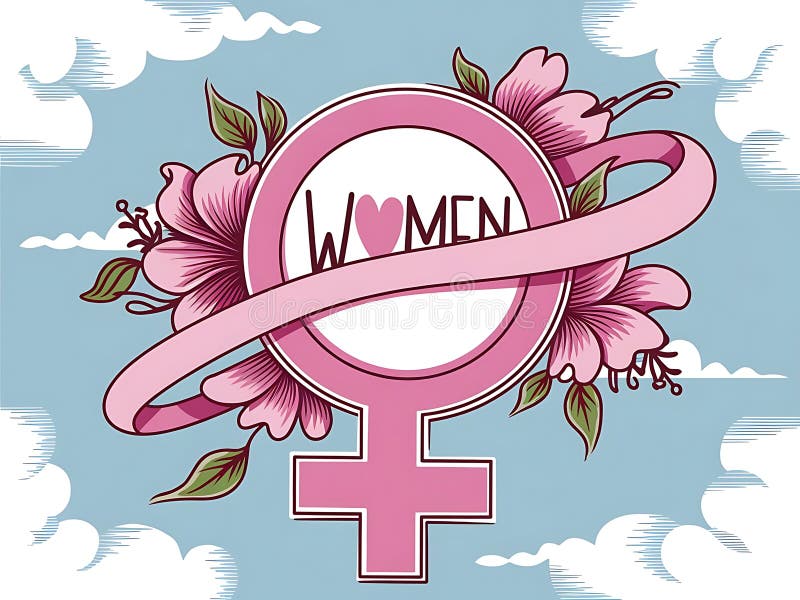 Stylized Women S Day Symbol Set Featuring Venus Sign and Artistic ...