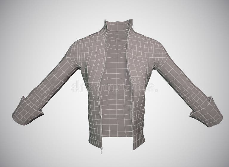 Stylized Women`s Leather Jacket on a White Background 3d-rendering ...