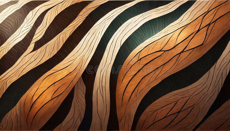 Stylized Wood Patterns in Warm Tones, Digitally Rendered with Intricate ...