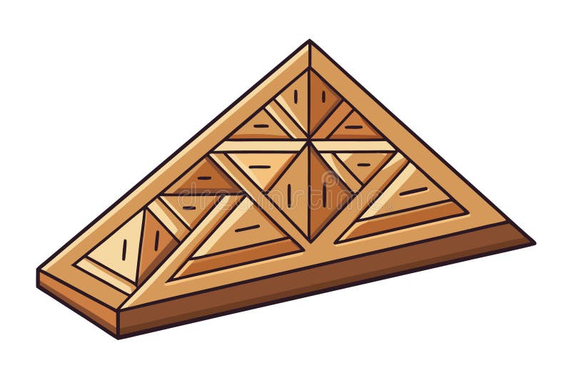 Stylized Wooden Art Panel with Laser Cut Triangular Details ...