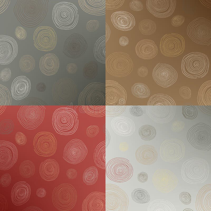 Stylized Wooden Spirals, Hand Drawn Seamless Pattern for Interior ...