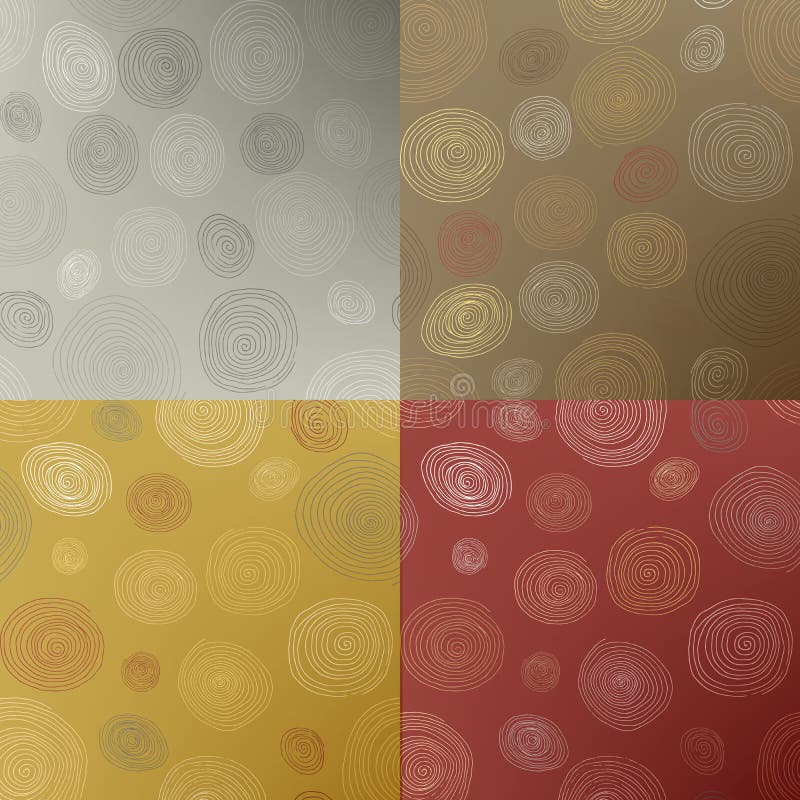 Stylized Wooden Spirals, Hand Drawn Seamless Pattern for Interior ...