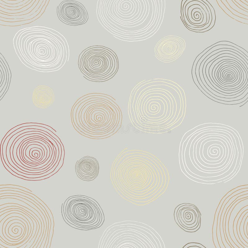 Stylized Wooden Spirals, Hand Drawn Seamless Pattern for Interior ...
