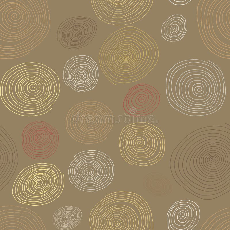 Stylized Wooden Spirals, Hand Drawn Seamless Pattern for Interior ...