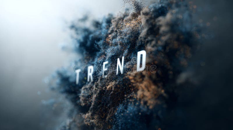 Stylized Word TREND Dissolving into Dynamic Dust and Smoke Particles ...