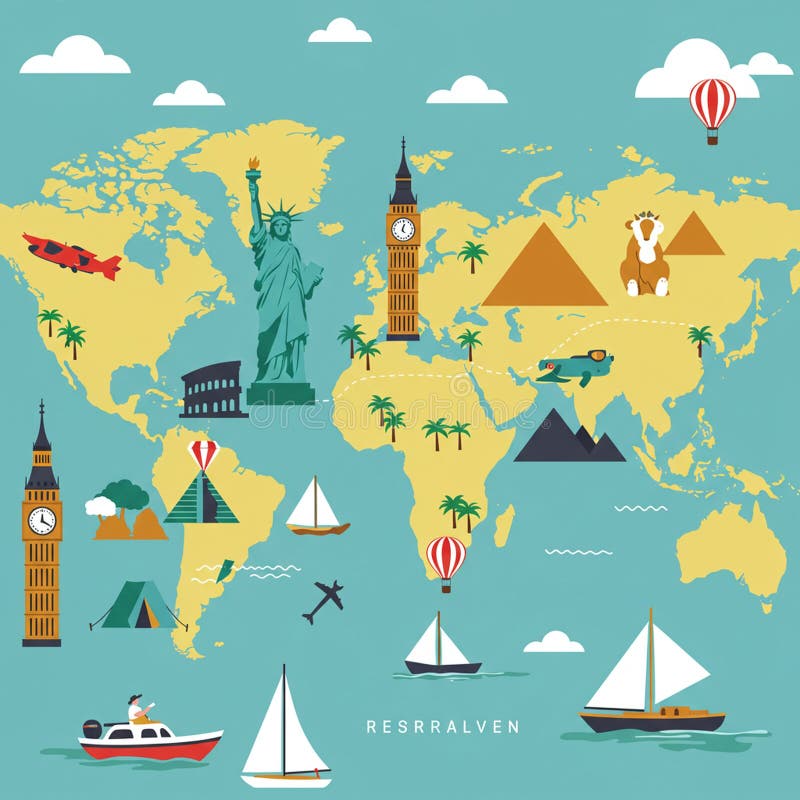 Stylized World Map with Glowing Red Connections Represents Global ...