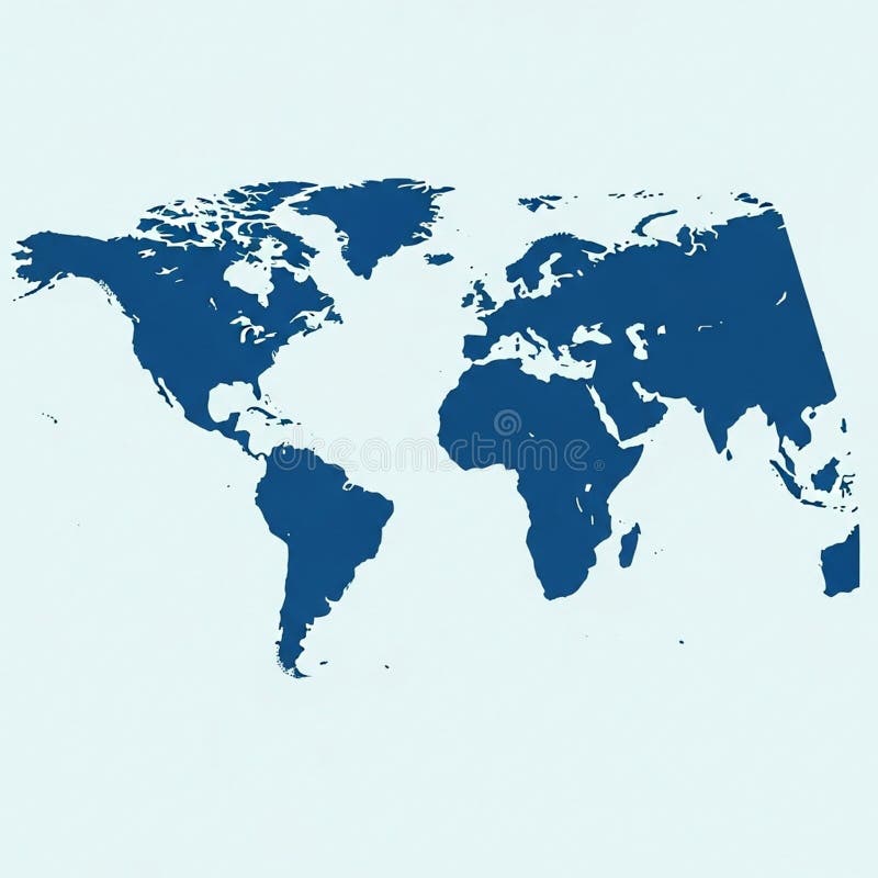 Light Blue Stylized World Map Stock Illustrations – 1,241 Light Blue ...