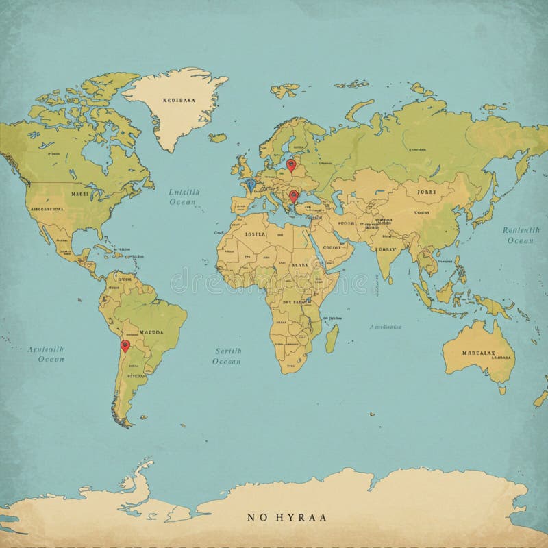 Color World Map with the Names of Countries and Flags. Political Map ...