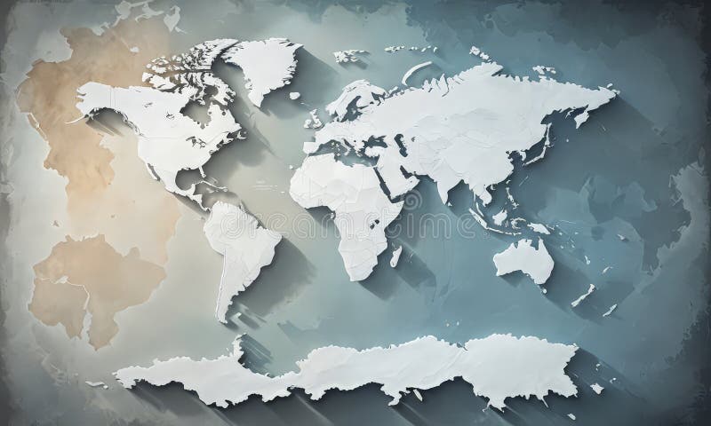 Stylized World Map with Gradient Background, Featuring the Continents ...