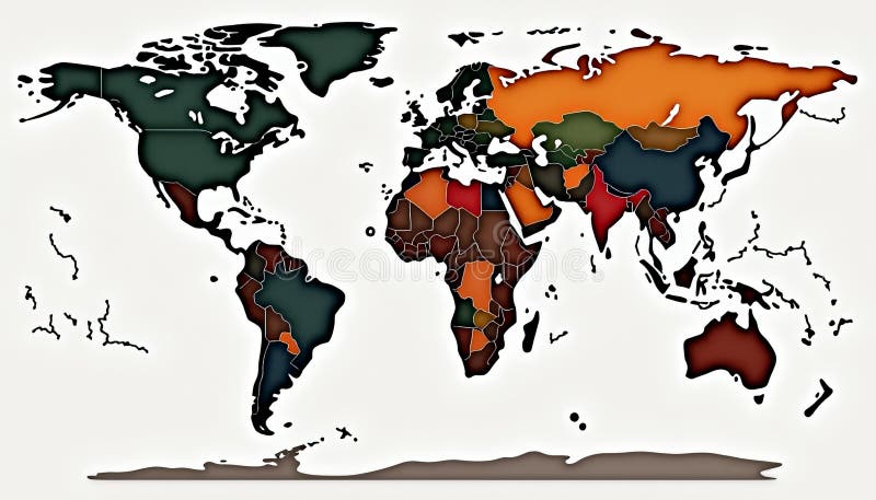 Stylized World Map with Gradient Colors - Educational and Data ...