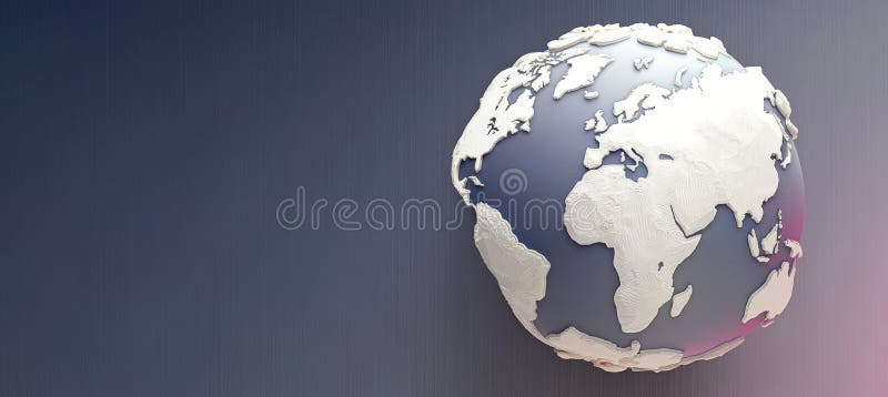 Stylized World Map on Gray Backdrop Showcasing Global Continents for ...