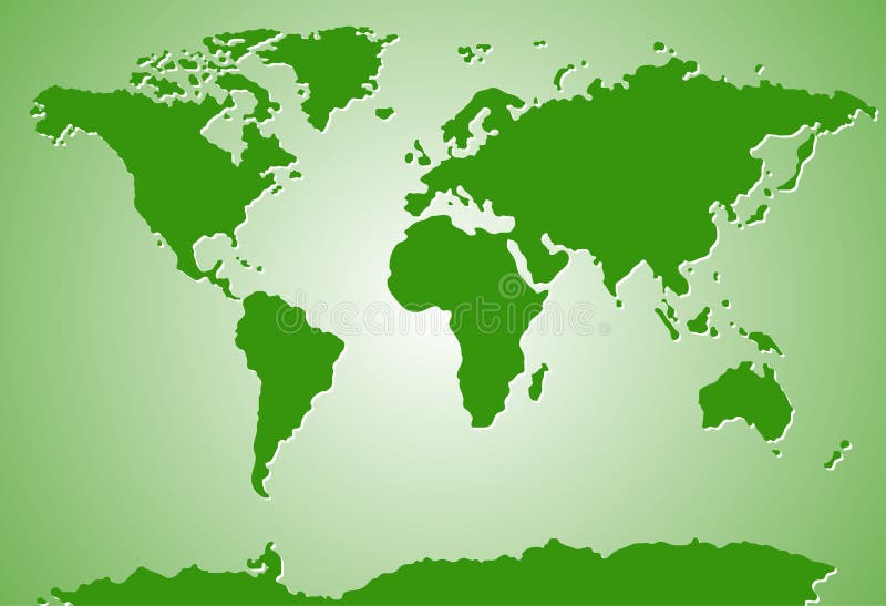 Stylized World Map in Green Colors Stock Vector - Illustration of ...