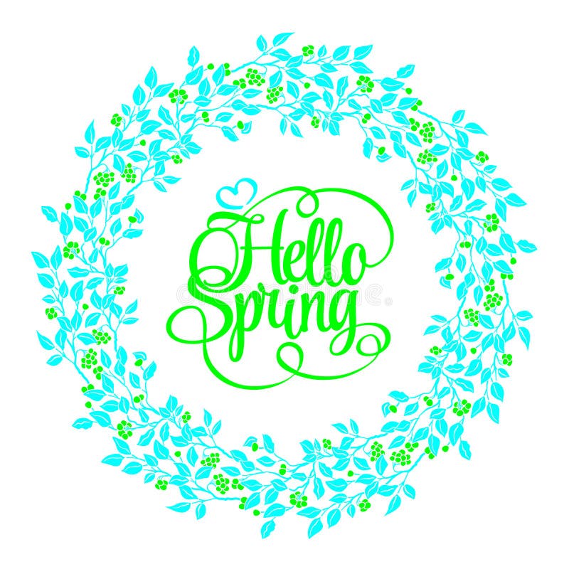Stylized Wreath with Doodle Flowers. Round Floral Frame for Your Text ...