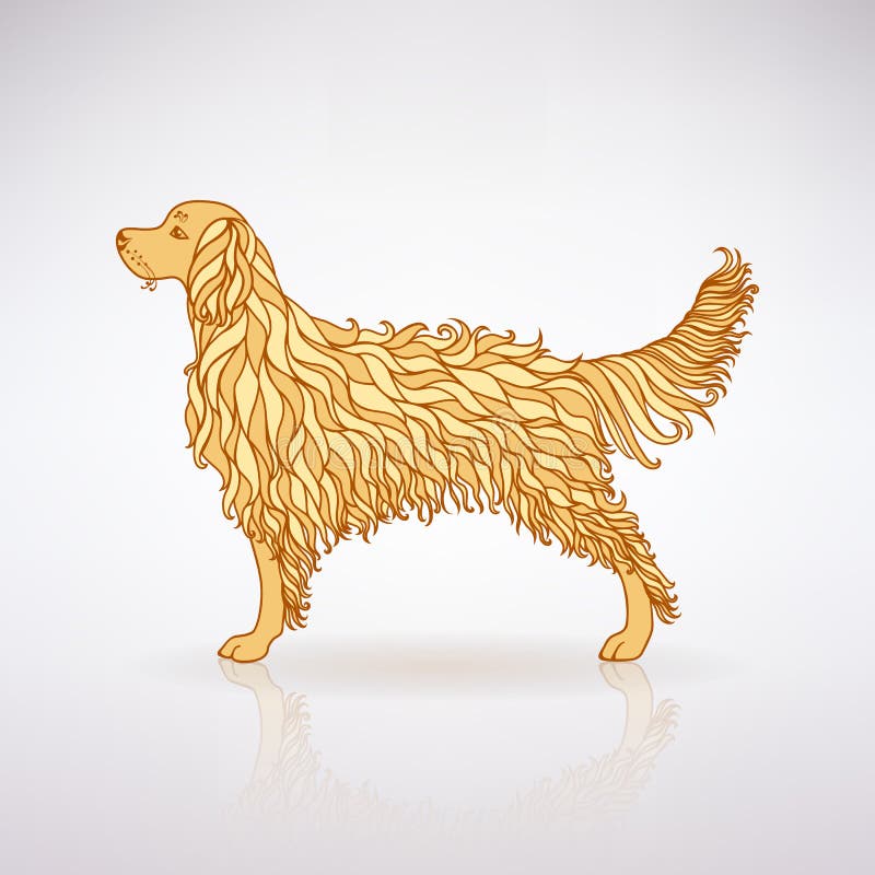 Stylized Yellow Dog stock vector. Illustration of profile - 89946382