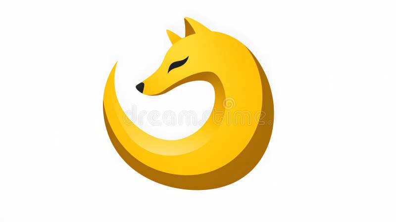 Stylized Yellow Fox Logo Design Stock Illustration - Illustration of ...