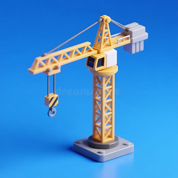 Tower Crane Model in Studio View Stock Illustration - Illustration of ...