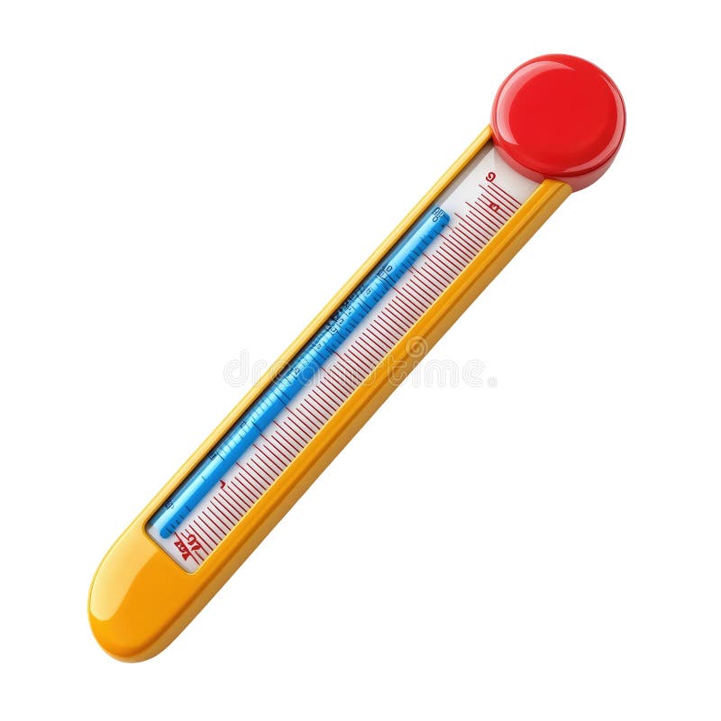 Yellow and Red Thermometer Showing Temperature Measurement Stock ...