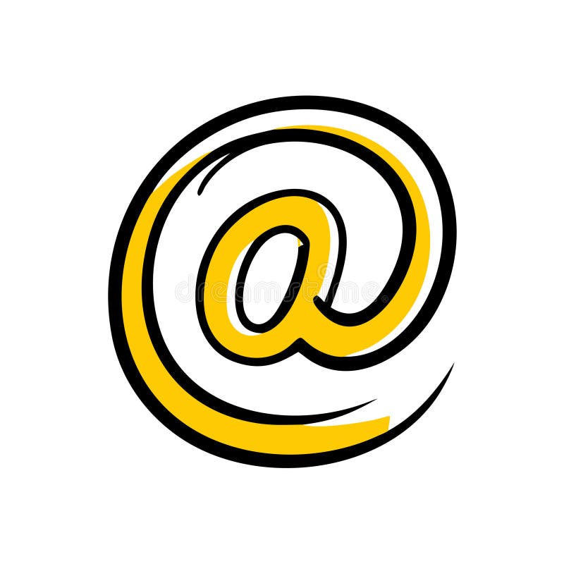 A Stylized Yellow "@" Symbol is Depicted Stock Image - Illustration of ...