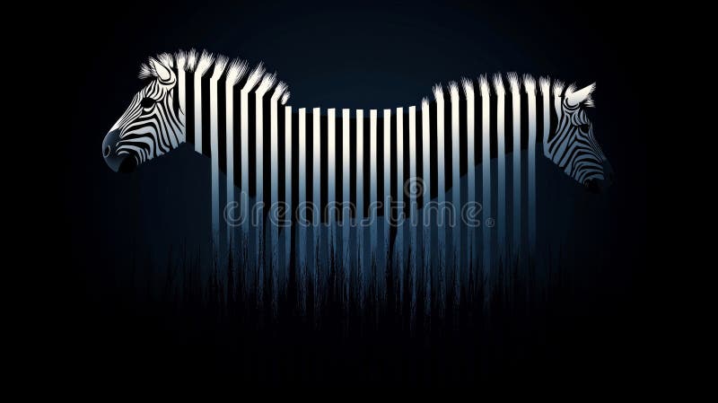 Stylized Zebra Art with Striking Black and White Patterns Stock ...