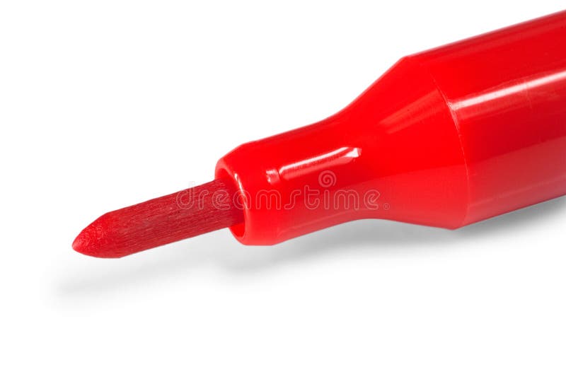 Stylo Feutre Rouge Sur Le Fond Blanc Photo stock - Image du feutre ...