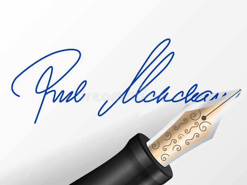 Stylo-plume et signature illustration stock. Illustration du symbole ...