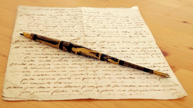 Stylus and Ancient Manuscript Stock Photo - Image of gold, medieval ...
