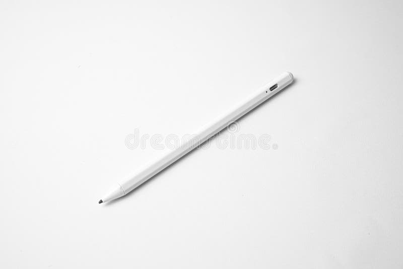 White Digital Pencil, Tablet Stylus, on a White Background Stock Image ...