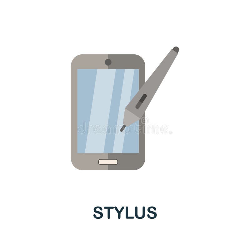 Stylus Flat Icon. Color Simple Element from Phone Accessories ...