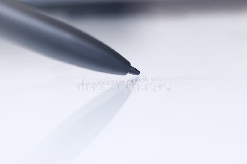 Stylus Pen Draw Sketch on Digital Tablet. Closeup Stock Image - Image ...