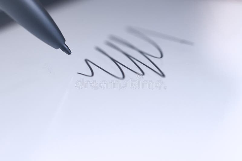 Stylus Pen Draw Sketch on Digital Tablet. Closeup Stock Photo - Image ...