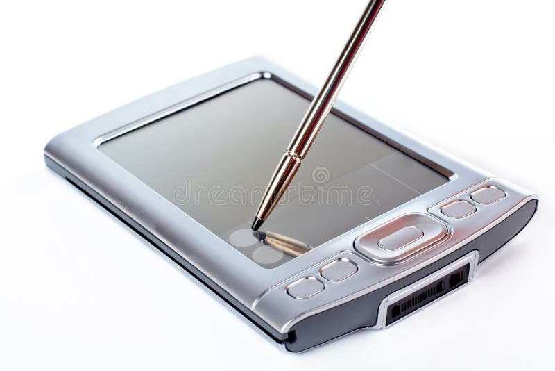 Stylus on screen of PDA stock photo. Image of mobile, notebook - 1238338