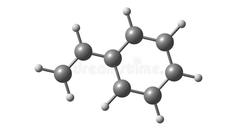 Styrene Molecular Structure Isolated on White Stock Illustration ...