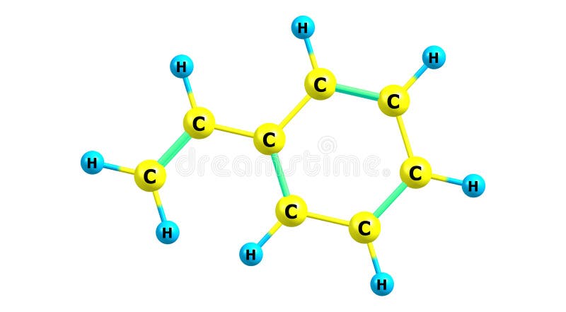 Styrene Molecular Structure Isolated on White Stock Illustration ...