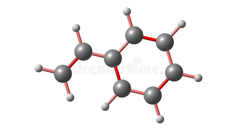 Styrene Molecular Structure Isolated on White Stock Illustration ...