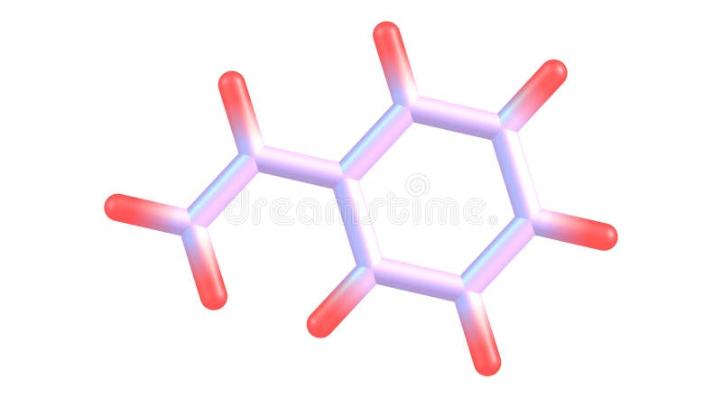 Styrene Molecular Structure Isolated on White Stock Illustration ...